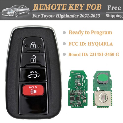 for Toyota Highlander 2021 2022 2023 Keyless Remote Key Fob 231451-3450 ...