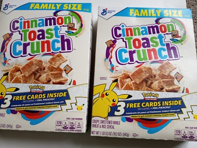 Pokemon Cinnamon Toast Crunch 25th Anniversary X2 Boxes Pikachu Promo ...