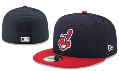 Cleveland Indians Chief Wahoo Fitted Hat Cap Adult Embroidered Baseball ...