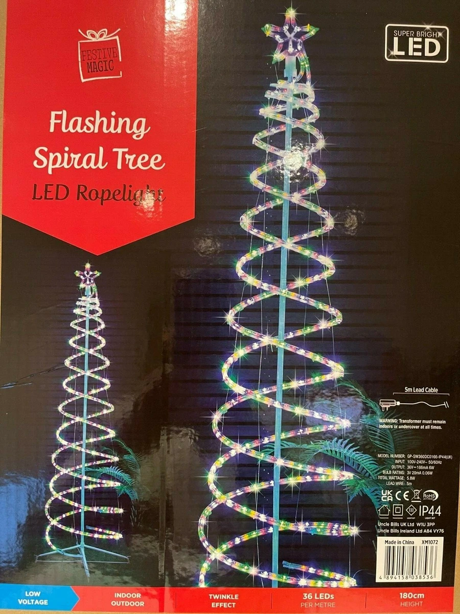 6 Green Led Lighted Outdoor Spiral Rope Light Christmas Tree | Shelly ...