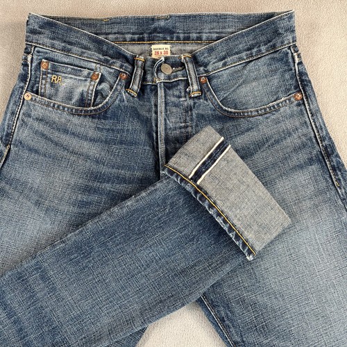 RRL Jeans Men 28x30 Blue Hillsview Selvedge Slim Straight Raw Denim ...