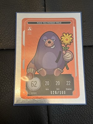 Vee Friends Card - Fxck You Monday Mole - RARE- 026/100 | eBay