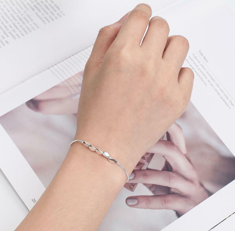 5 Beads Silver SP Stars Beaded Charm Cuff Chain Bracelet B05 | eBay