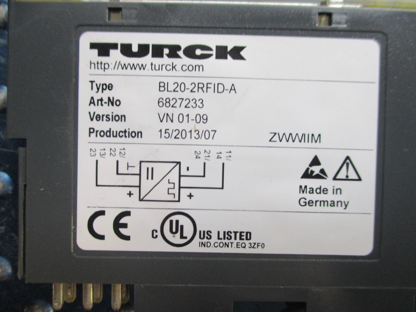 TURCK INTERFACE MODULE 6827233 BL20-2RFID-A | eBay