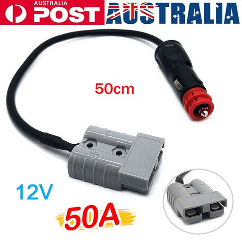 50 Amp 50cm Anderson Plug to Merit Cigarette Plug Adapter Connector 12V ...