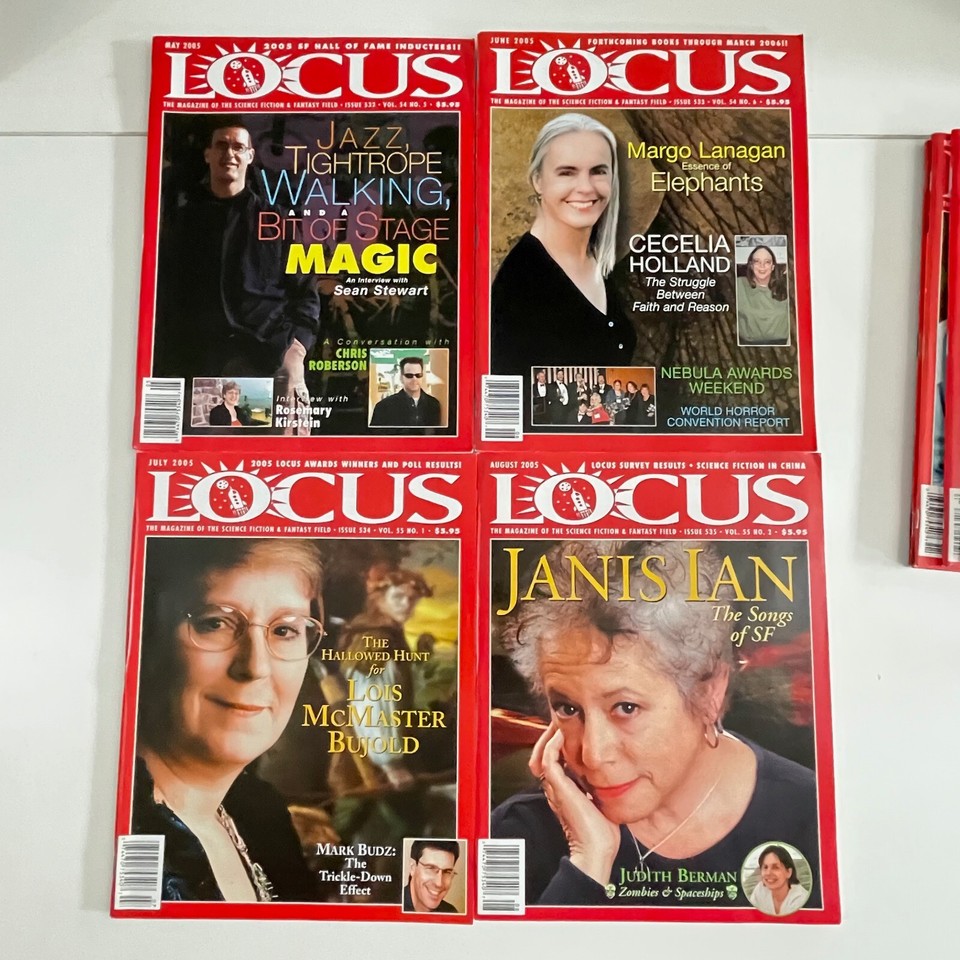 12 LOCUS Magazines 2005 complete year Science Fiction Fantasy Neil ...