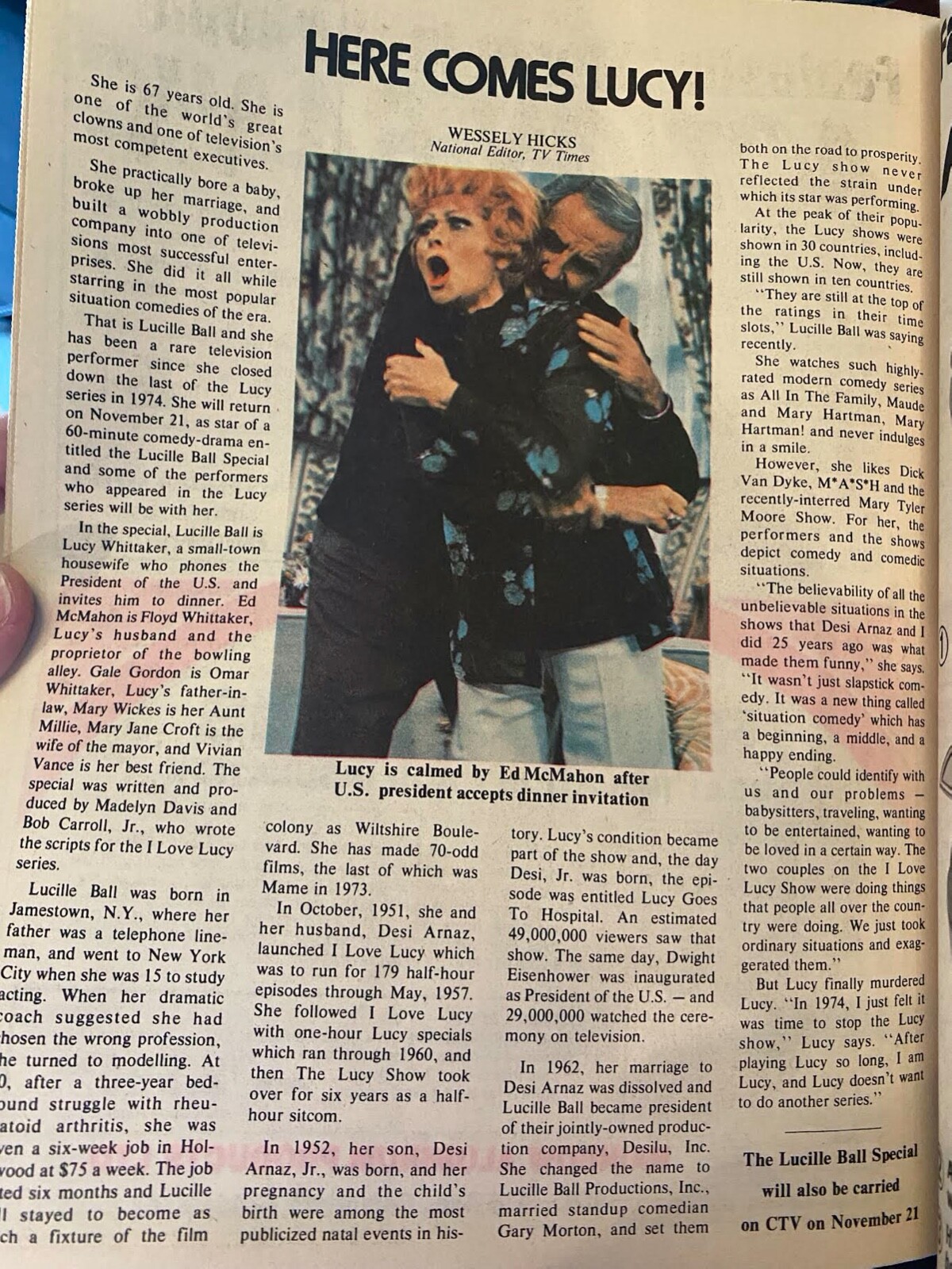 Lucille Ball Magazine Cover TV Times 1977 | eBay