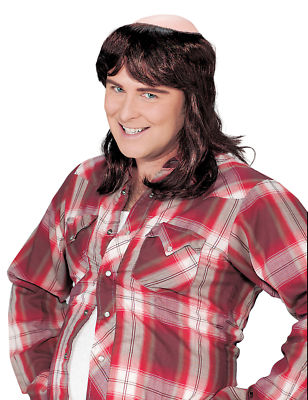 Skullet Adult Men's Wig Mullet Styling With Bald Top Funworld | eBay