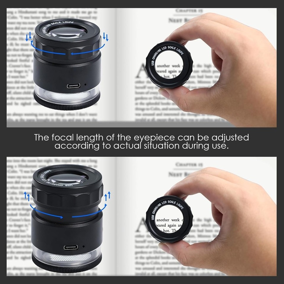 Loupe Magnifier 10x,Rechargeable Jewelers Magnifying Glass with LED ...