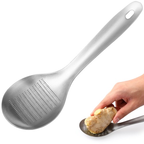 Stainless Steel Garlic Ginger Spoon Shaped Fruits Root Vegetable Grater ...
