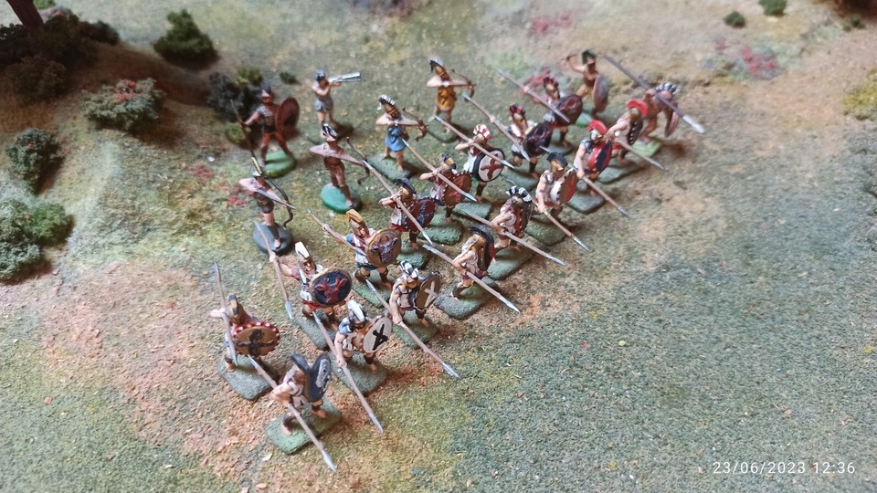 1/72 Ancient - Greek Infantry Phalanx formation - Zvezda / well painted ...