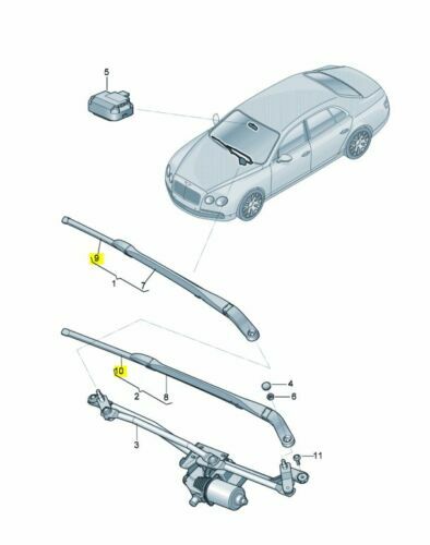 Bentley CONTINENTAL 3W1955425D Wiper Blade OEM for sale online | eBay