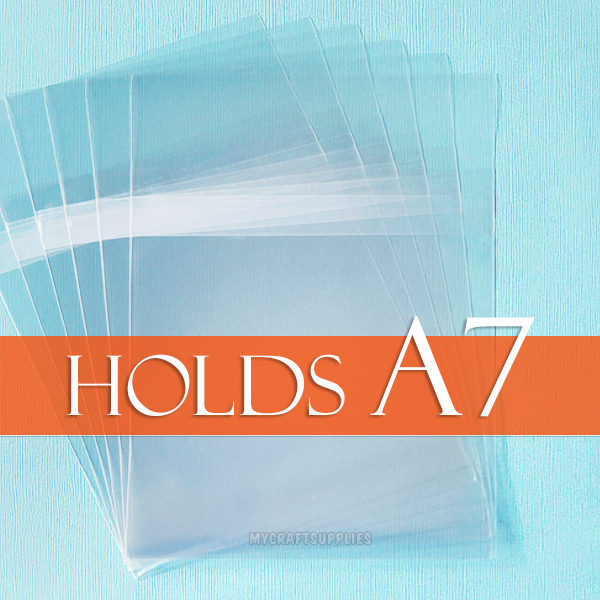 100 Clear Cello Bags 5 7/16" x 7 1/4" inch for A7 Card + Envelope, BODY ...