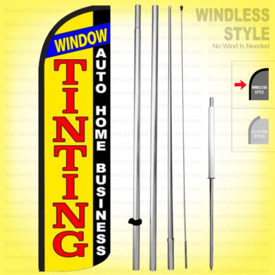 WINDOW TINTING AUTO HOME BUSINESS - Windless Swooper Flag Kit 15' Sign ...