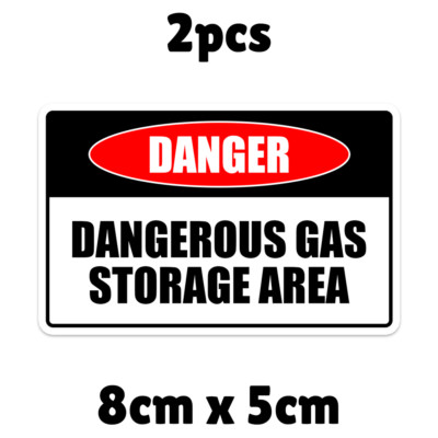 2 x Dangerous Gas Storage Area Danger Warning Safety Sign Label Sticker ...