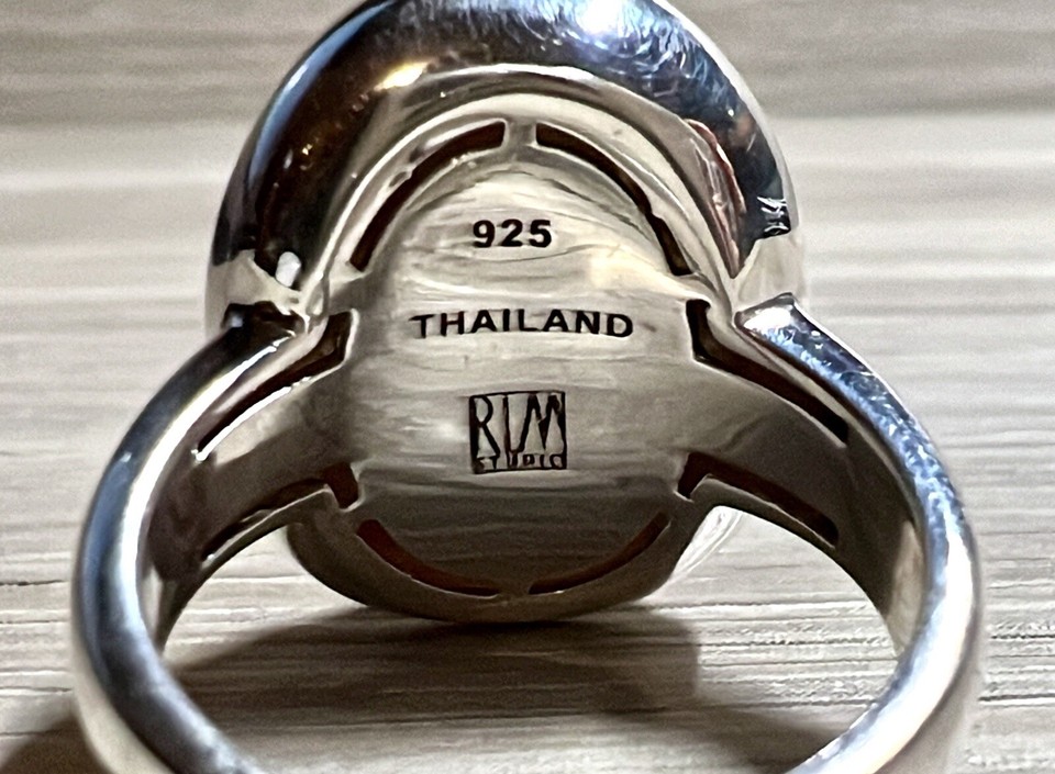 Designer Signed RLM Studio Sterling Silver Orange Carnelian Puddle Ring ...