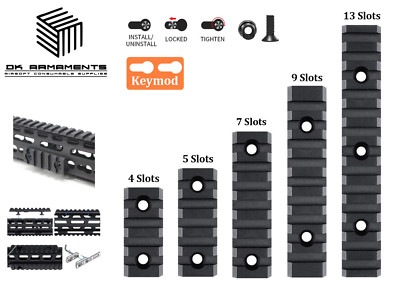 Airsoft Aluminium 20mm KEY MOD Rail in 4/5/7/9/13 Slots Picatinny RIS ...