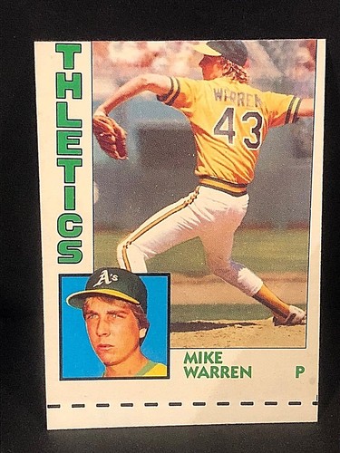 MIKE WARREN 1984 Topps Baseball ERROR OddBaLL MISCUT RC Card #338 ...