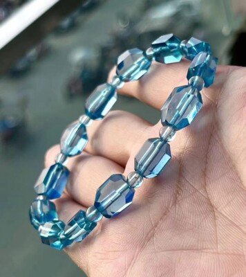 Natural Blue Aquamarine Gemstone Carving Crystal Irregular Bead ...