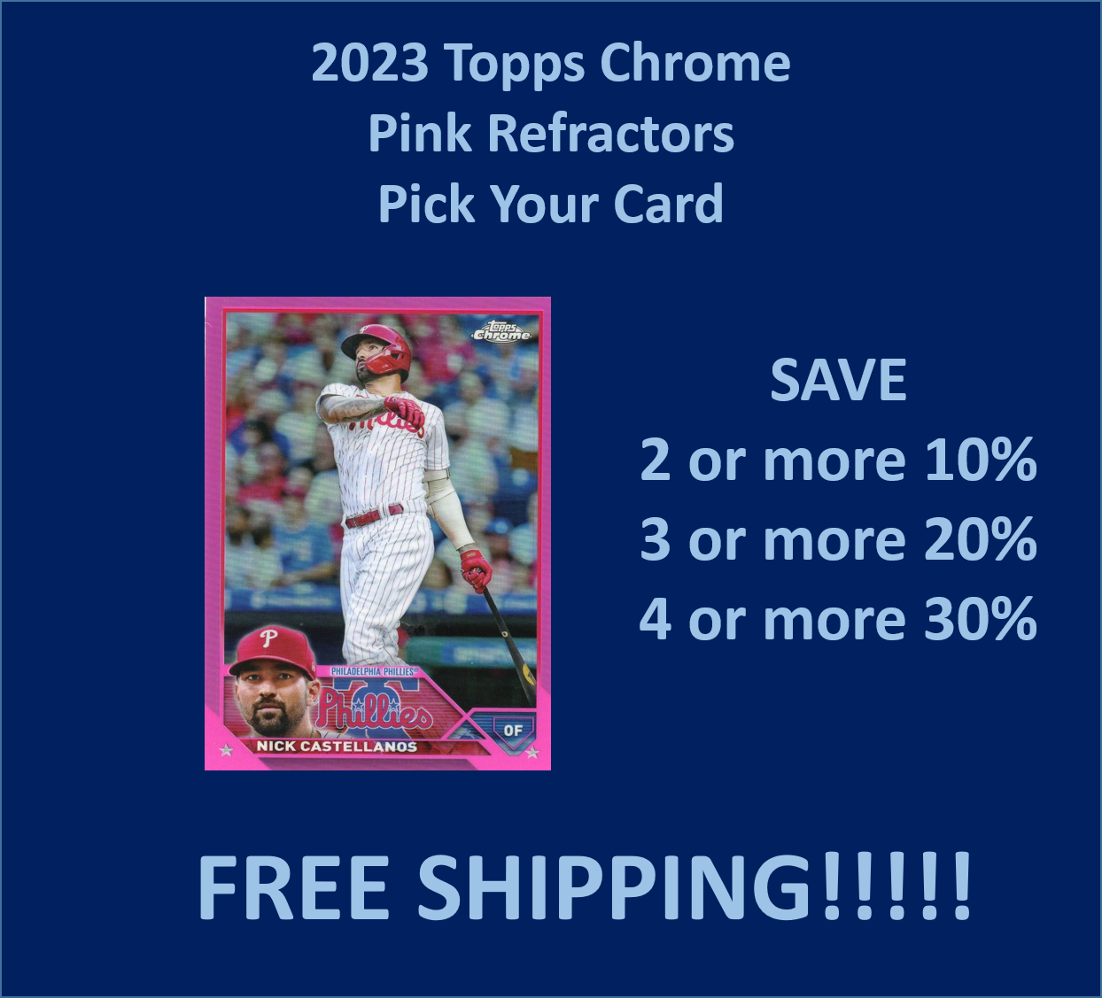 2023 Topps Chrome PINK Refractors You Pick/Complete Your Set!!!!! | eBay