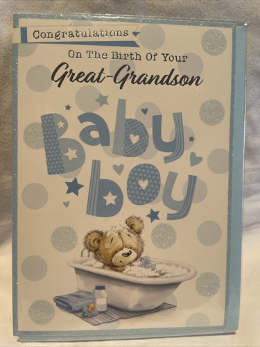 Birth Of Your Great Grandson Card / Congratulations Great Grandson Card ...