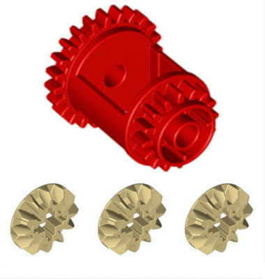 Lego Technic - Differential 6188245 x 1 - Red - Gear 4565452 x 3 - Tan ...