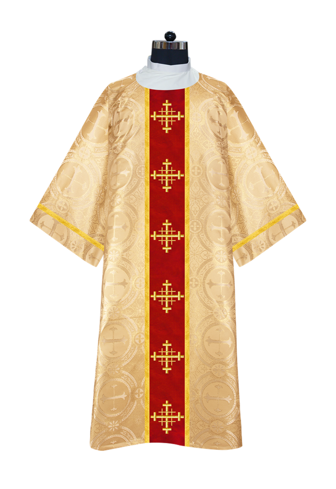 Liturgical Dalmatic Vestment with Cross Embroidery - Church Vestments ...