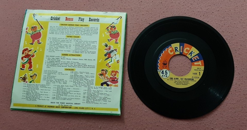 Sing Along - Ray Heatherton 45 The Merry Mailman Cricket C-122 vg w pic ...