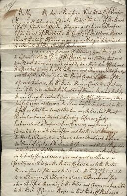 1800 London Grant Marriage Between Deux Widowers, Robert Hulme & Susana ...