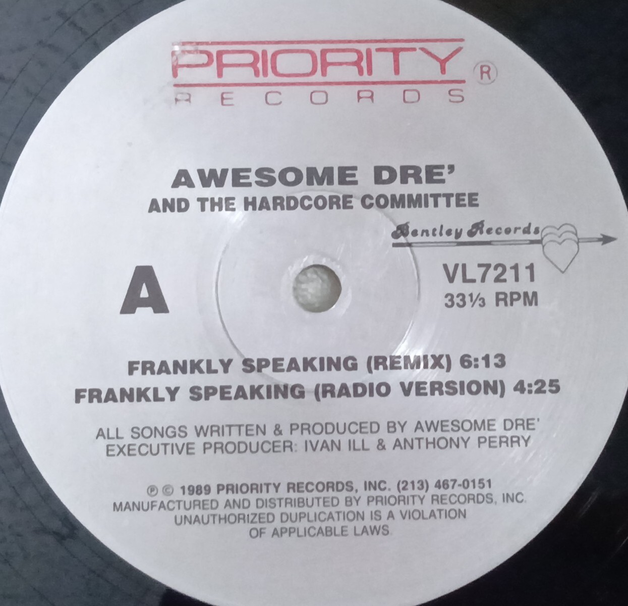 Awesome Dre Hardcore Committee Priority 12" Vinyl Record VG-VG+ Pic ...