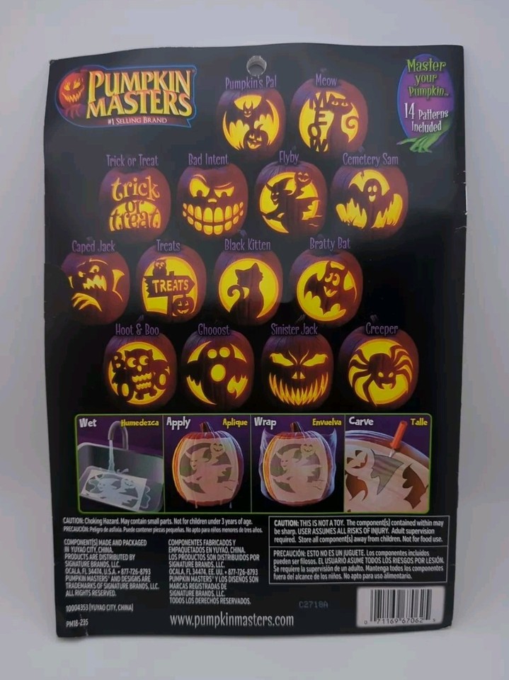 Pumpkin Masters Pumpkin Carving Kit includes 5 tools and 14 patterns ...