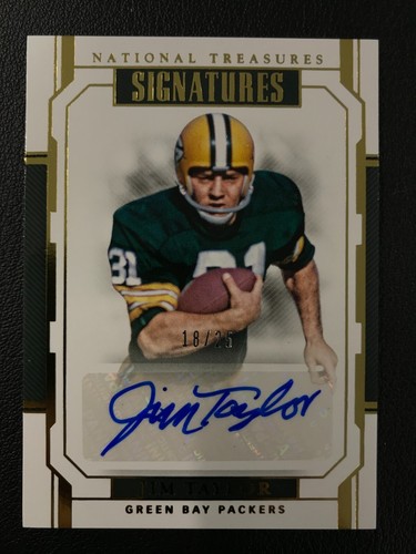 2018 Panini National Treasures Jim Taylor Signatures /25 Packers HOF No ...