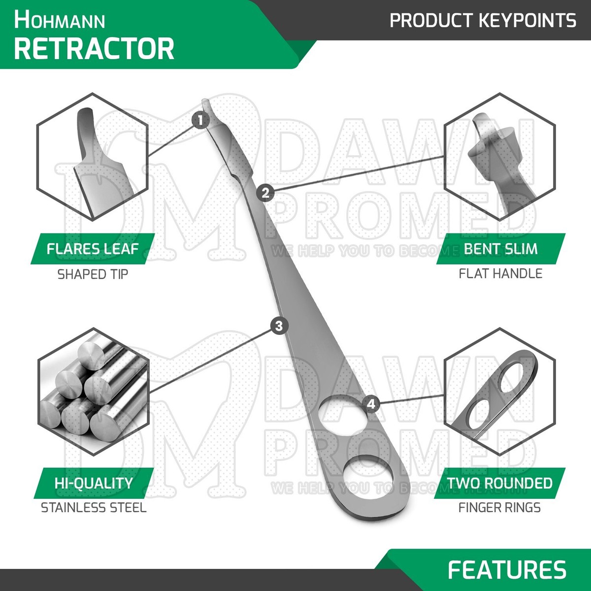 Retractor Hohmann Modified Straight Tip Hohmann Retractor - DDK ...