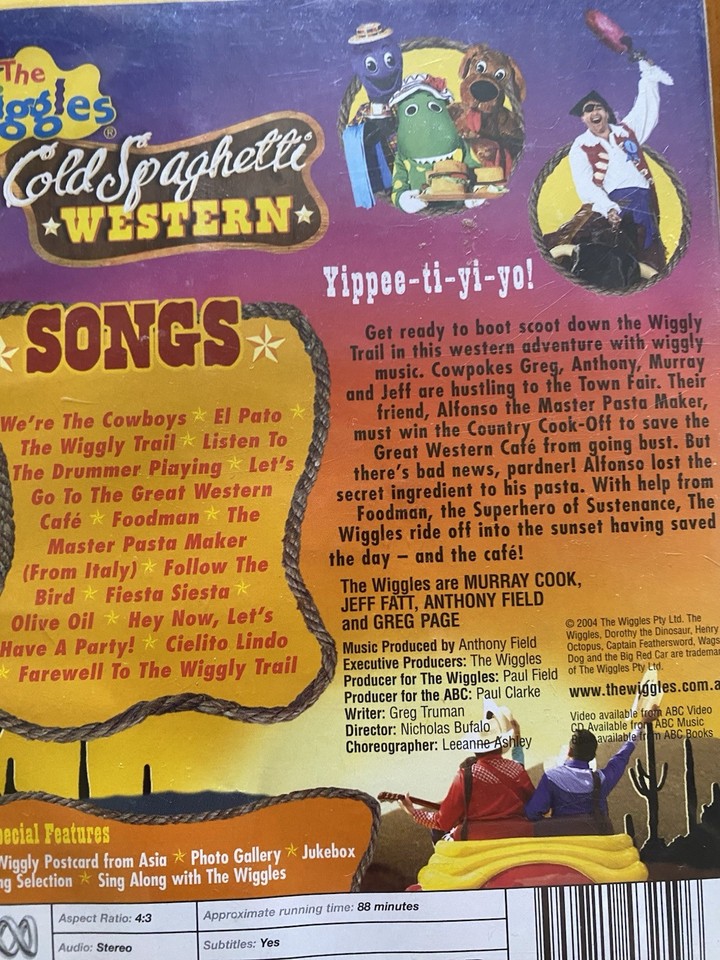 The Wiggles Cold Spaghetti Western DVD 2004 ABC Kids Region 4 ...