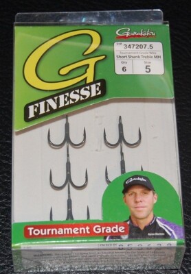 Gamakatsu 347207.5 G-Finesse Medium Heavy Treble Hooks - Size 5 - NS Black | eBay