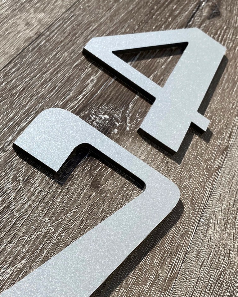 12 Inch Black Modern Floating or Flush Mount House Address Numbers | eBay