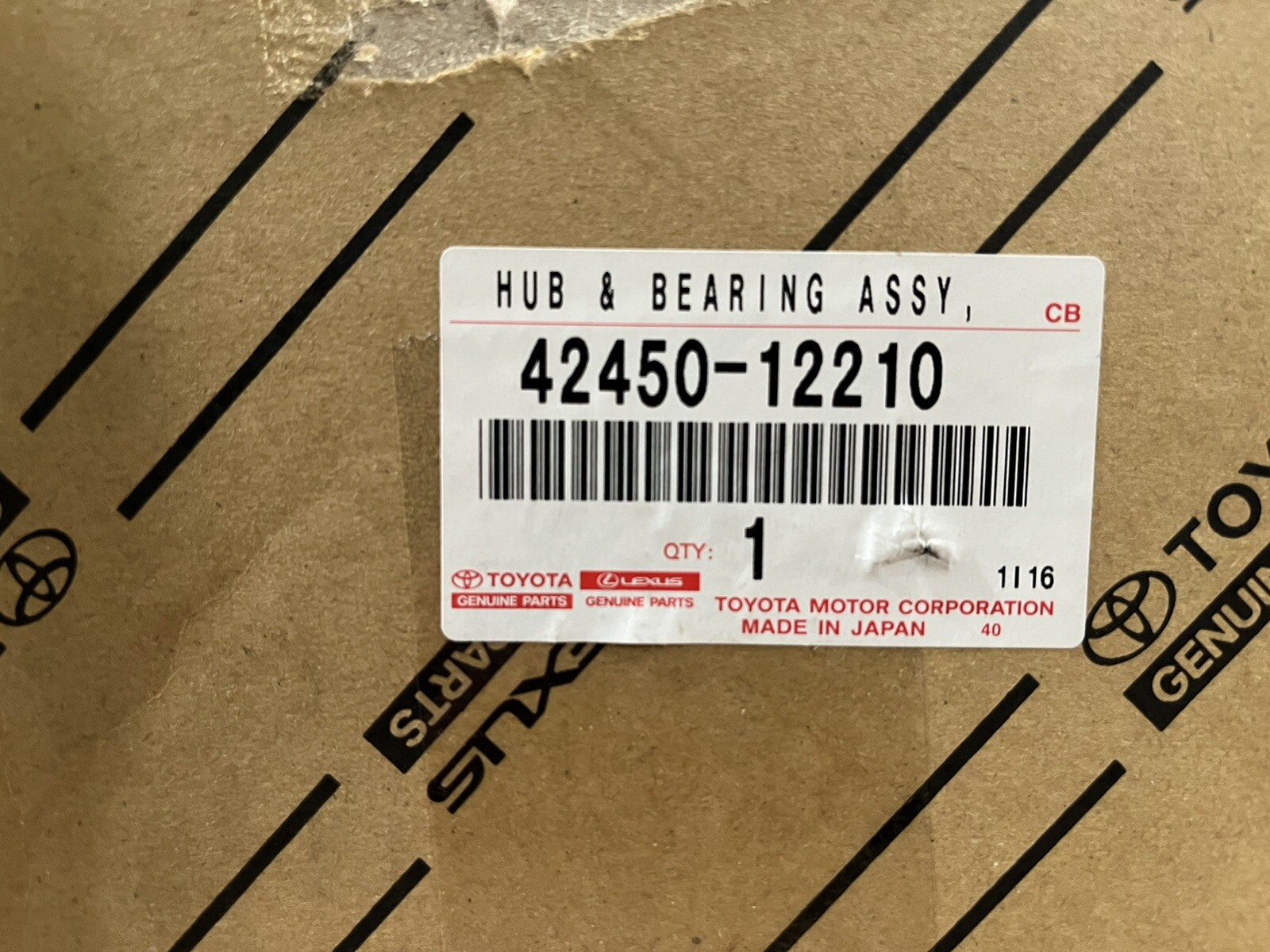 Genuine Toyota Wheel Bearing and Hub Rear Left Right 42450-12210 ...