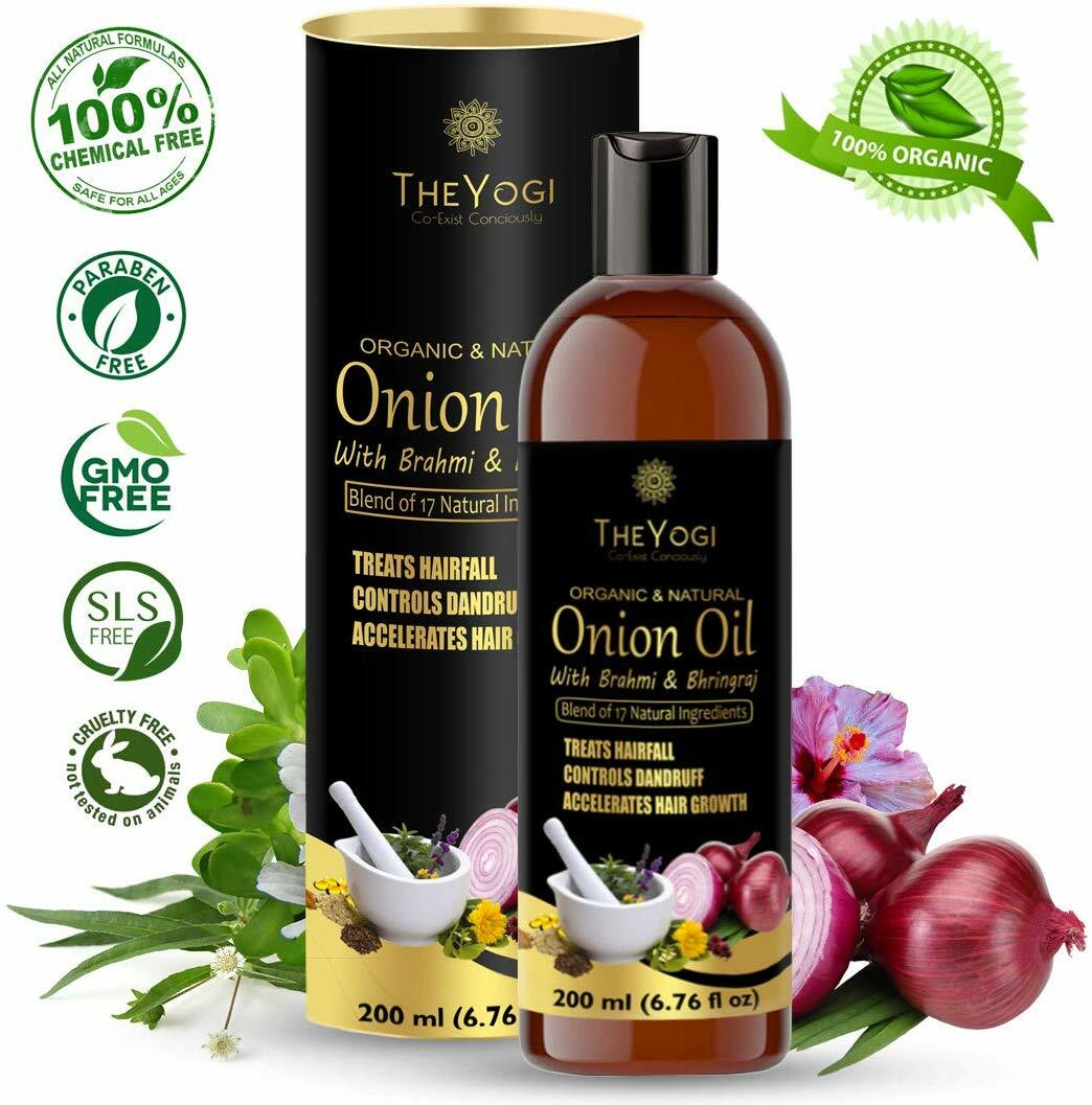 The Yogi Organic Onion Oil for Hair Growth with Bhringraj | Brahmi & 17 ...