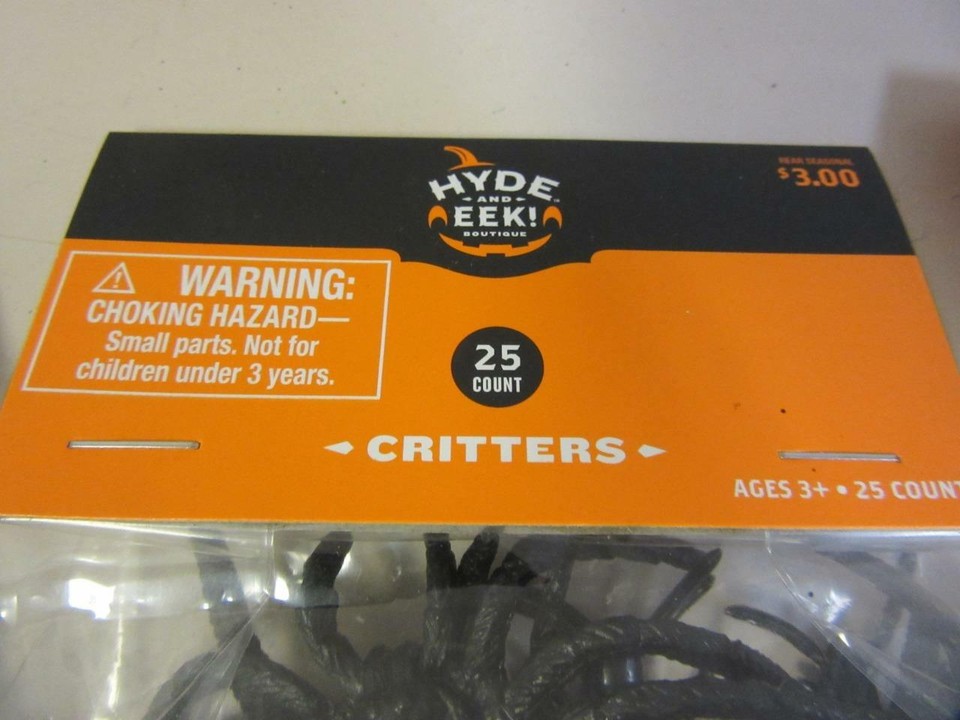 8 Packs of Hyde and Eek Critters and Spiders Plastic Fake Bugs Scary ...