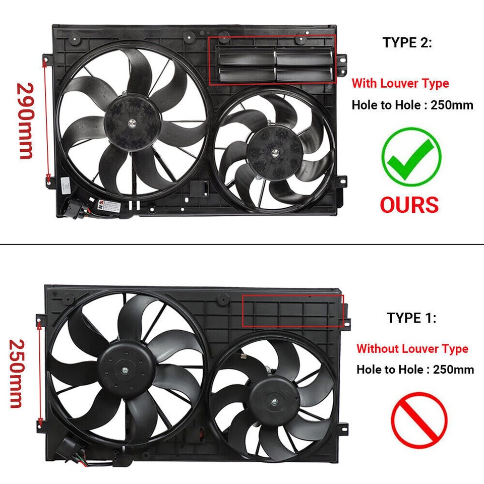 VW3117106 Cooling Fan For Volkswagen Jetta 2005-2012 Passat 2014-2016 1 ...