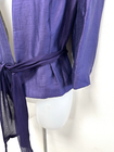 NEW Kaliko UK18 dark purple linen-blend jacket with crinkle finish and ...