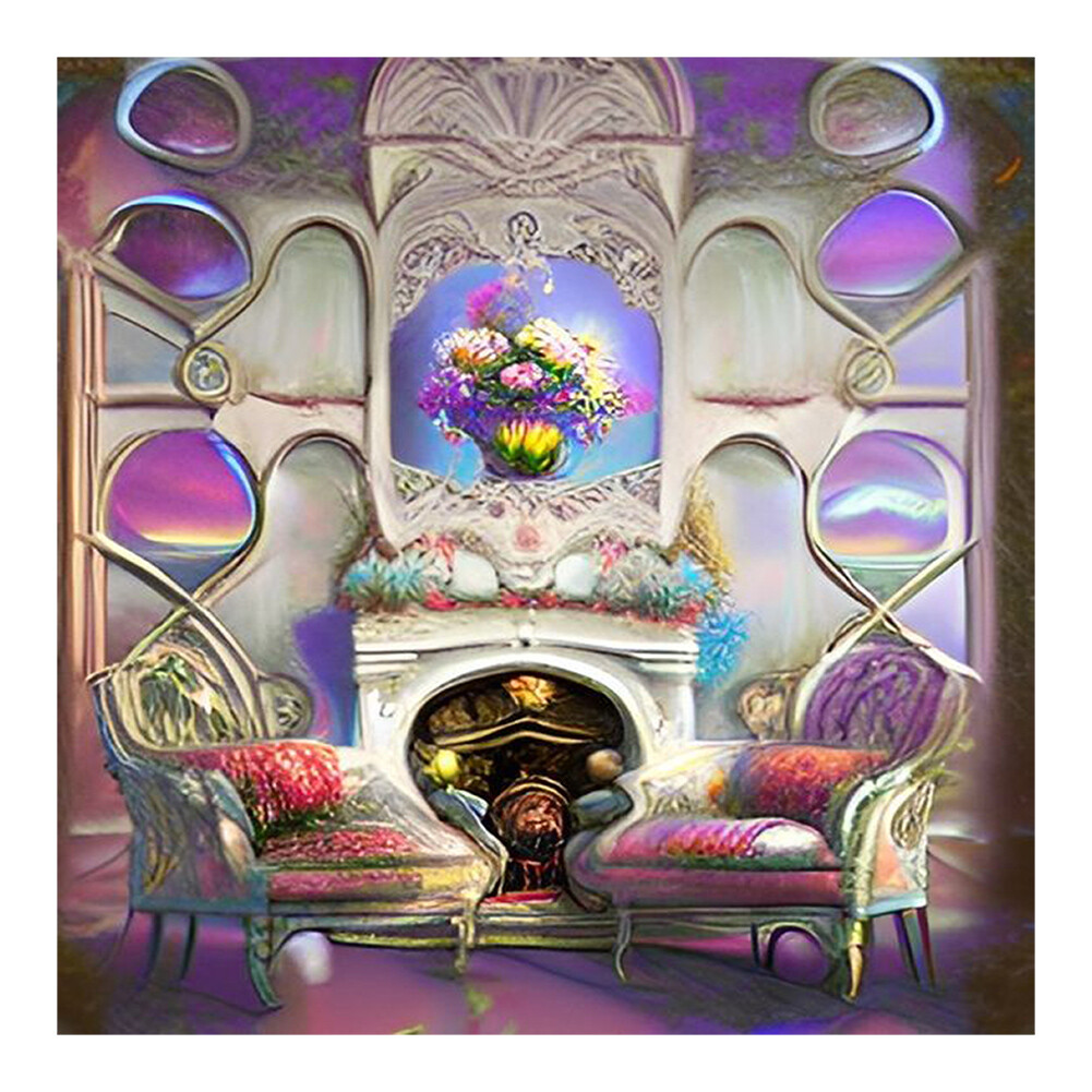 5D DIY Full Round Drill Diamond Painting Abstract Kit Home Decoration ...