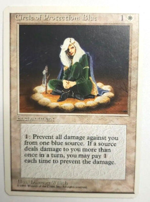 Circle of Protection Blue MTG Vintage 1995 White Enchantment Magic ...