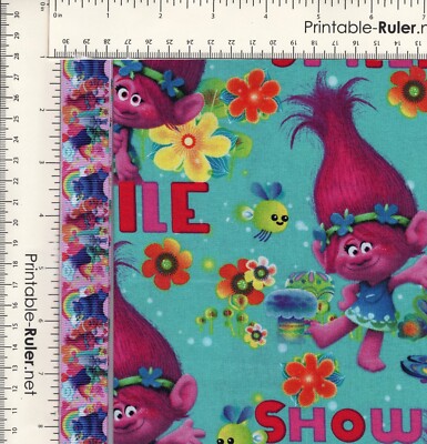 Trolls Fabric Big 24” x 19” FQ with 108” matching Trolls Fabric Ribbon ...