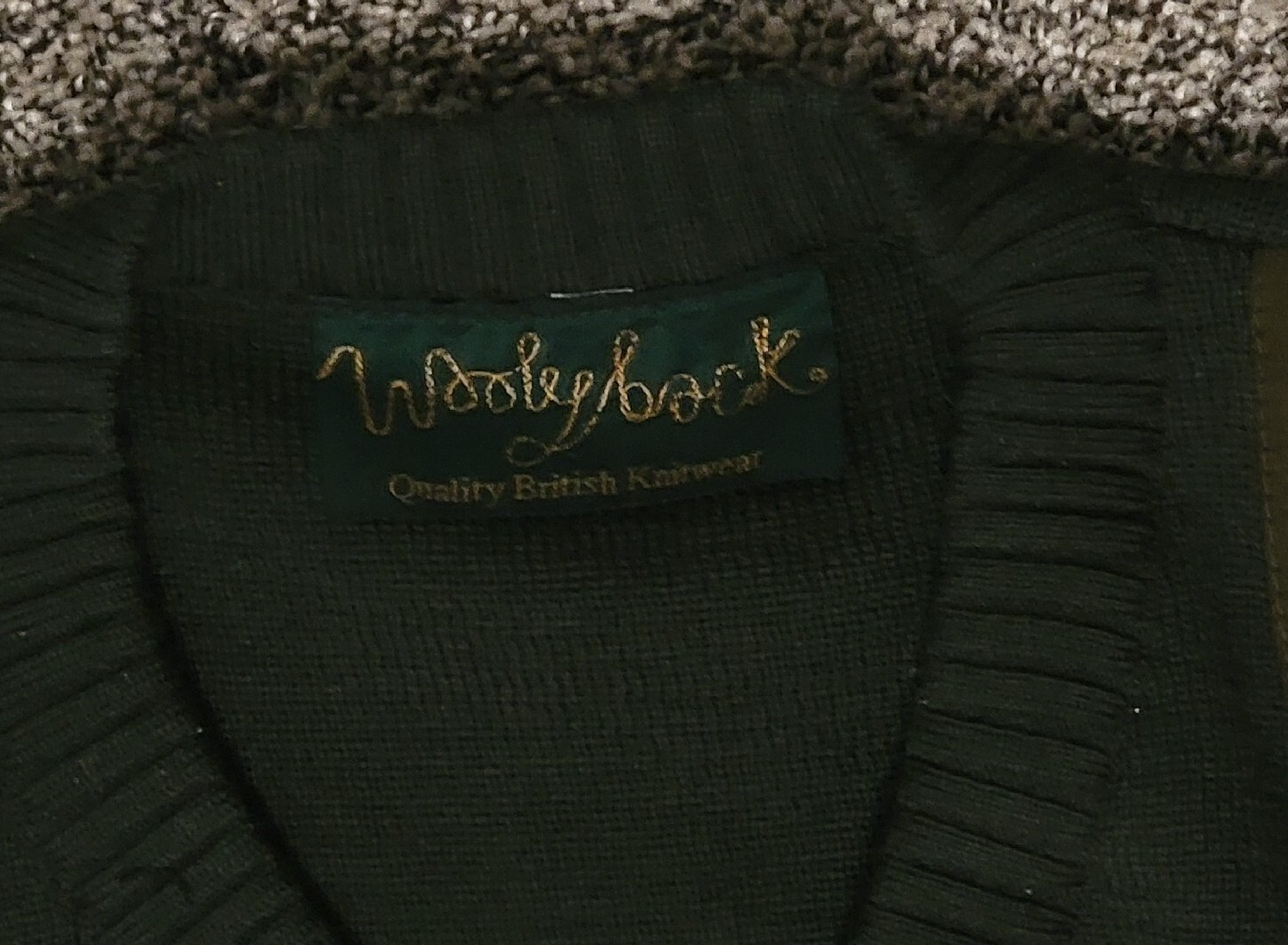 Woolyback Green Wool Heavy knit Suede Elbow Patch Sweater Large | eBay
