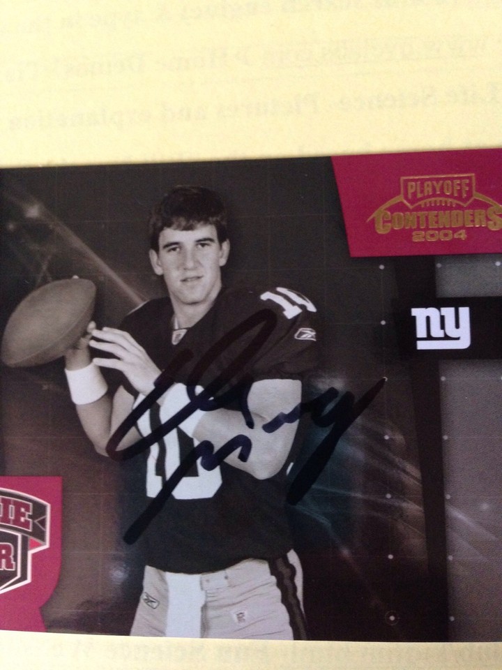 Eli Manning AUTOGRAPHED ON CARD 2004 Playoff ROY #167/250 ROOKIE w/COA ...