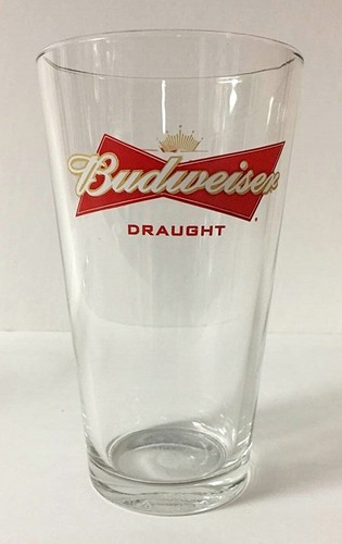 Anheuser-Busch BUDWEISER Draught Beer 16 oz Clear PINT BEER GLASS | eBay
