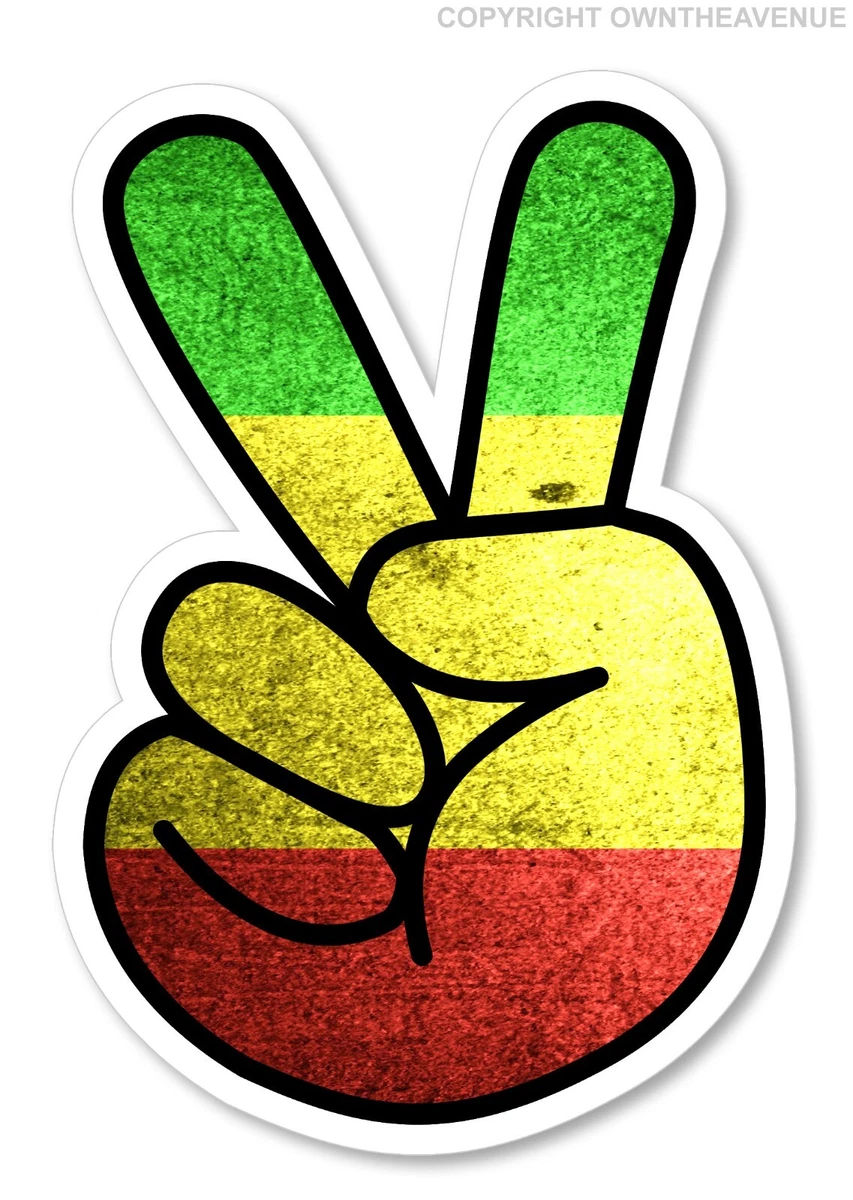 Rasta Colored Peace Sign Tattoos