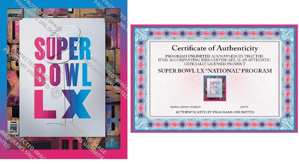 SUPER BOWL LX 60 STADIUM + NATIONAL GAME PROGRAM PATRIOTS SEAHAWKS SHIP ...