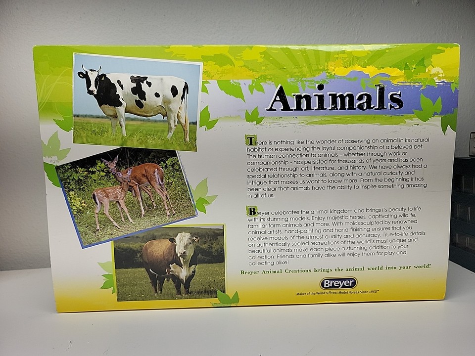 Breyer Animals Cow & Calf Family Holstein Figurine Black White 2015 ...